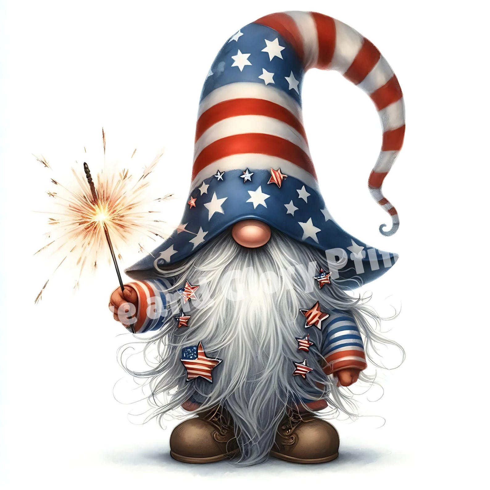 Patriotic Gnome Clipart, Set of 10 Jpgs 4th of July Gnome, Western ...