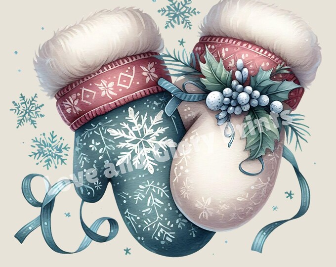 10 Knitted Mitten Clipart Bundle, Cozy Winter Accessory Illustration ...