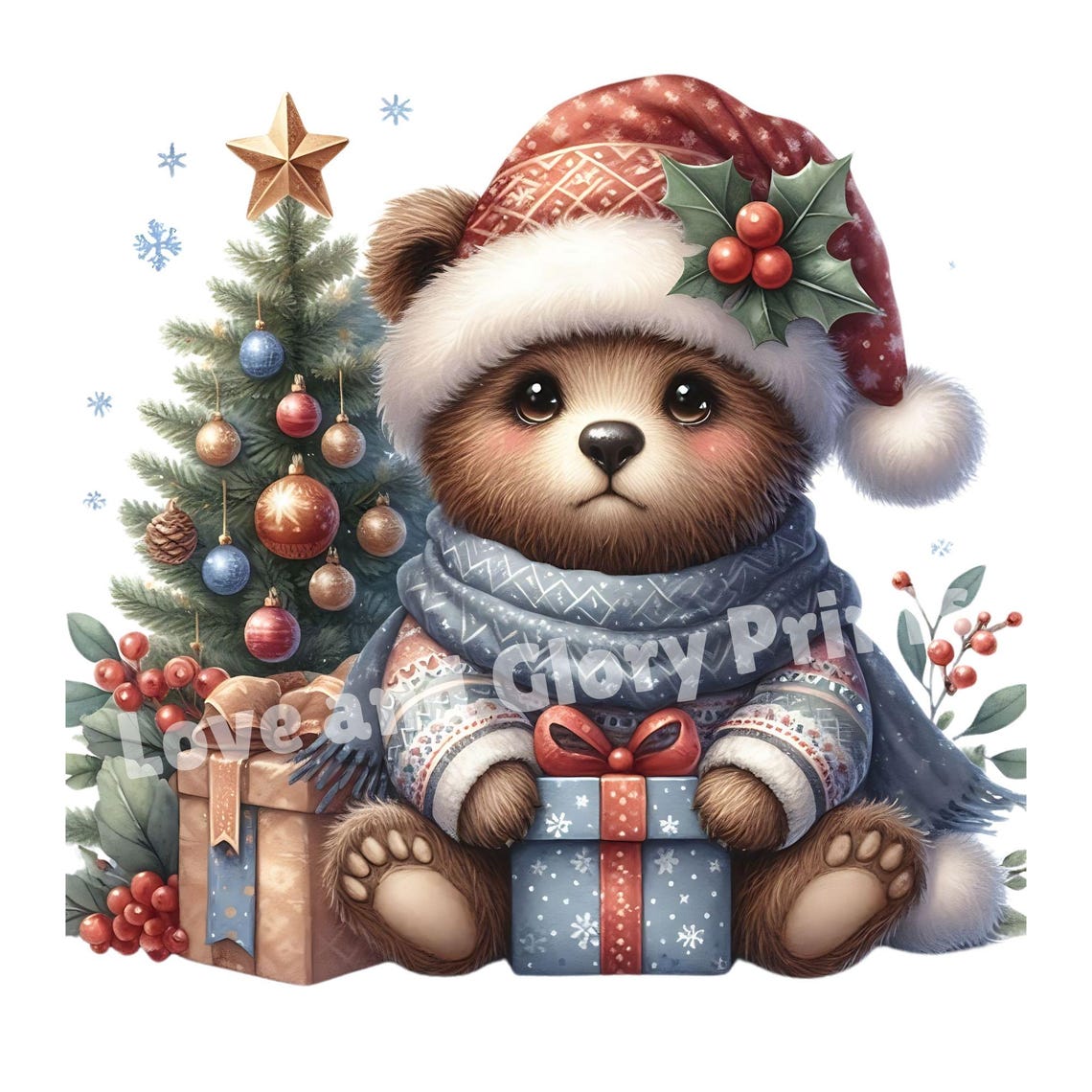 Christmas Teddy Bear Clipart Set of 10 Pngs Christmas Clipart ...