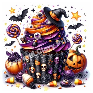 Halloween Cupcake Clipart Set of 10 Jpgs Cute Spooky Baking Clipart ...