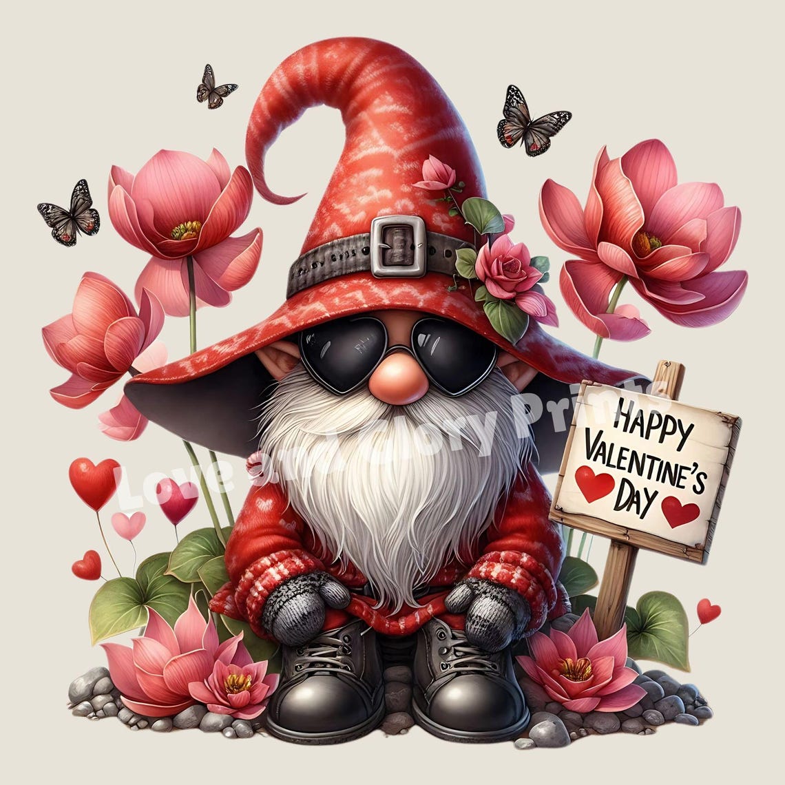 Valentine Gnome Clipart PNG, Love Gnome PNG, Cute Valentine Gnome ...