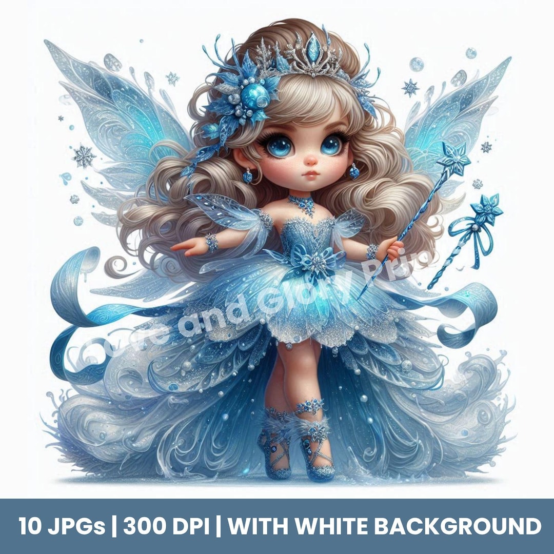 Christmas Ice Princess Gnome Clipart Set of 10 Jpgs Magical Winter ...