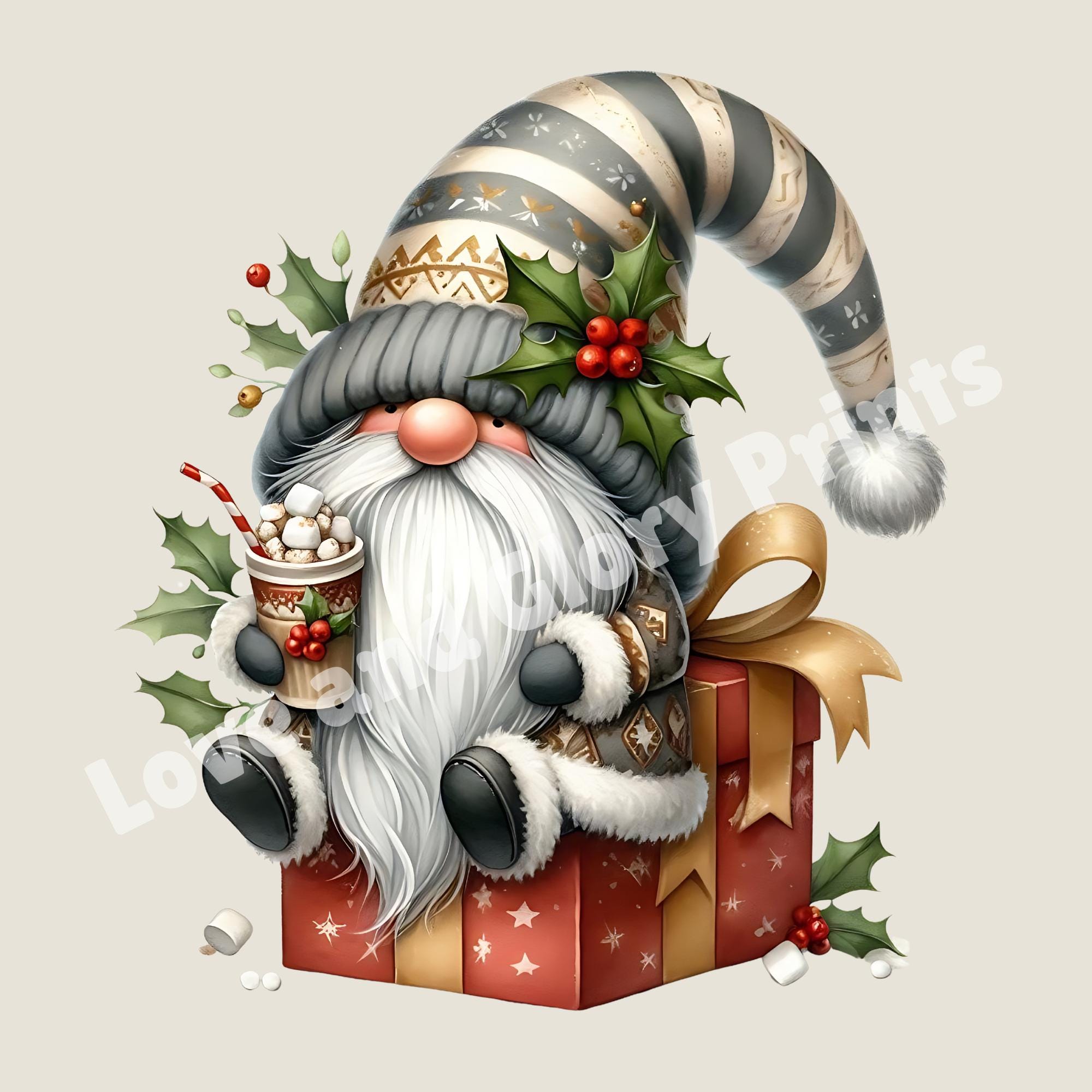 Christmas Gnome Clipart Set of 10 Pngs Christmas Gnomes Winter Holidays ...