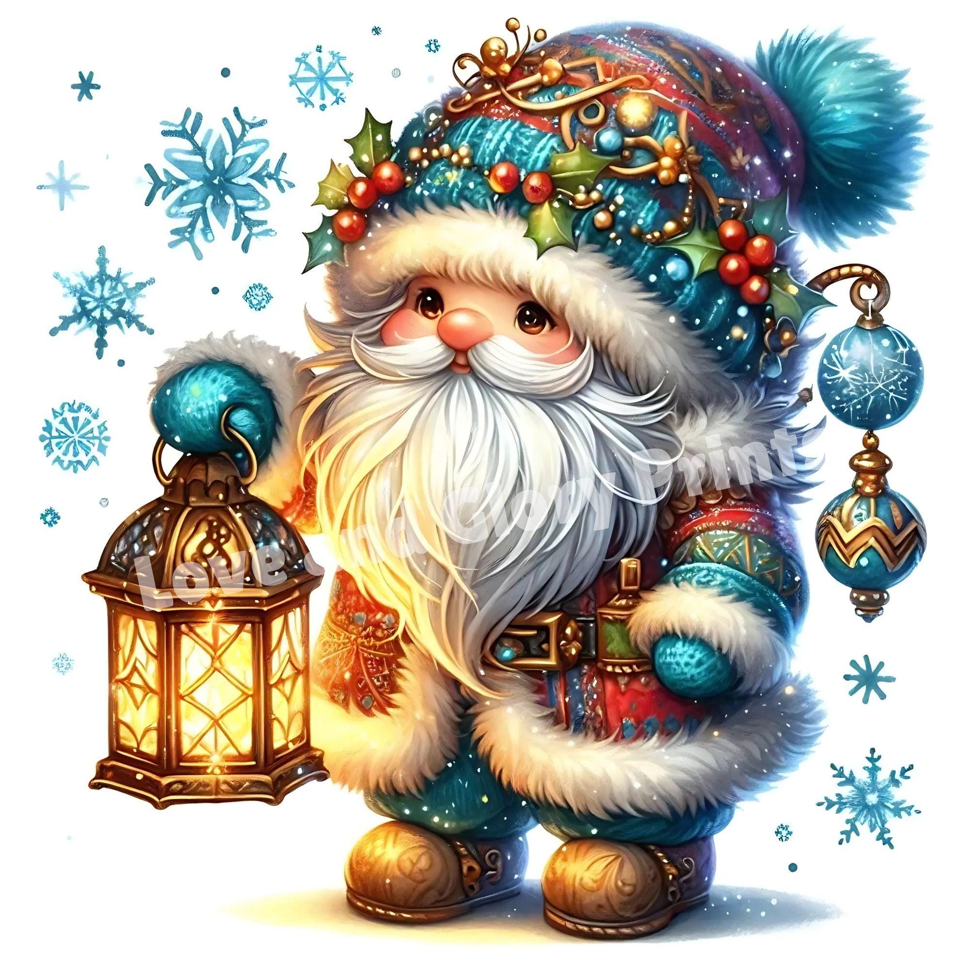 Christmas Gnome Clipart JPG Winter Gnome Illustration, Cute Holiday ...