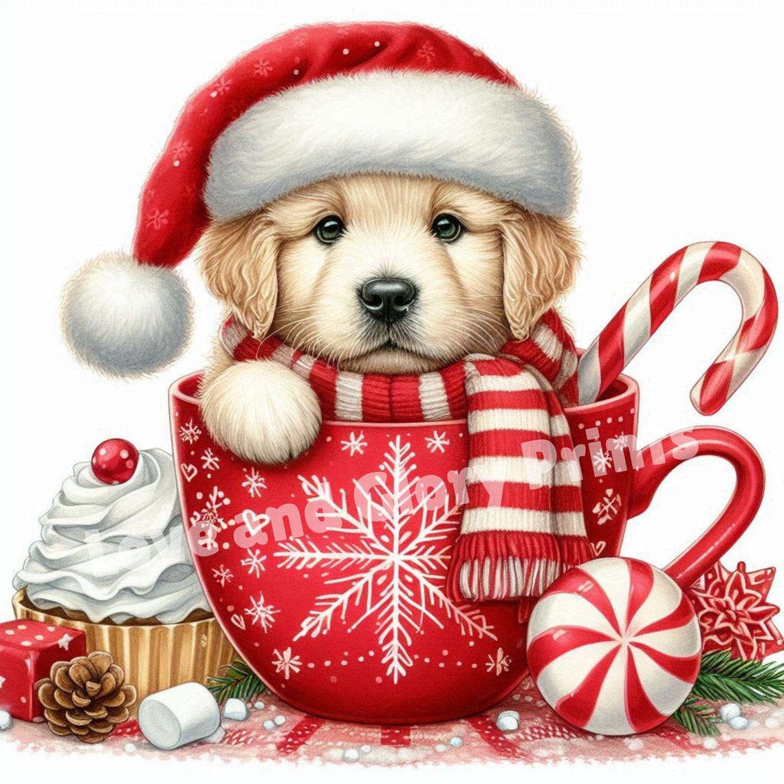 Cute Christmas Dog Clipart Set of 10 Jpgs Christmas Pet Dogs, Seasonal ...