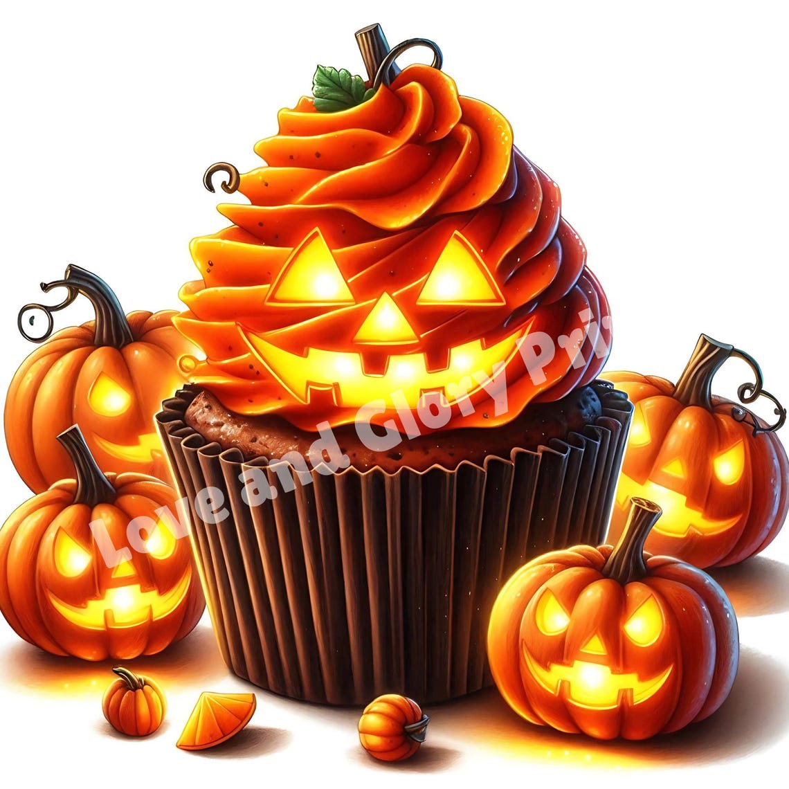 Halloween Cupcake Clipart Set of 10 Jpgs Cute Spooky Baking Clipart ...