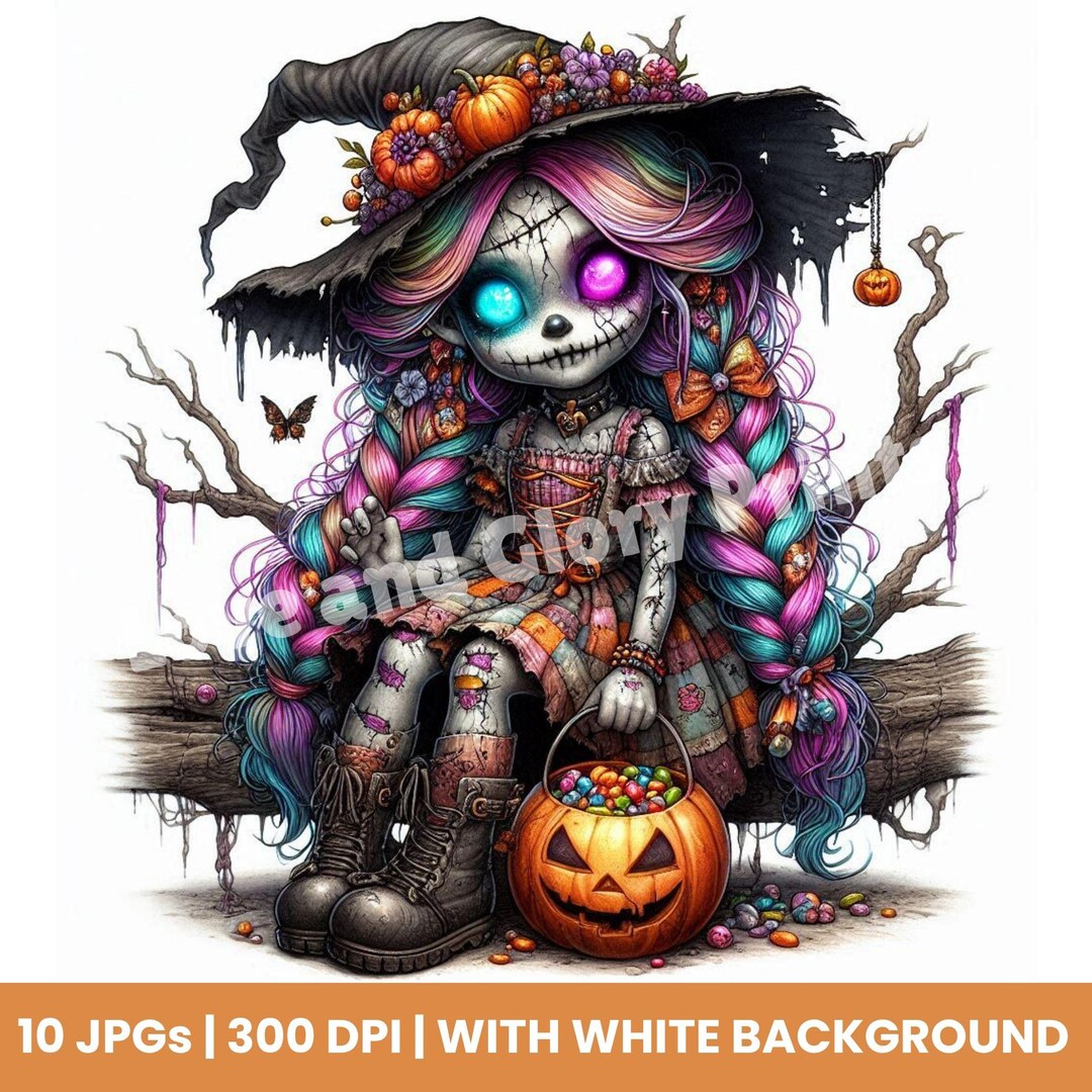 Candy Collector Zombie Gnome Clipart Set of 10 Jpgs Halloween Clipart ...