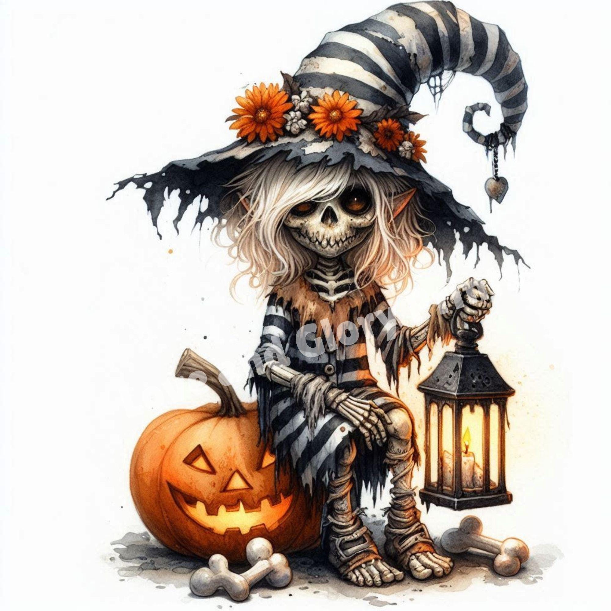 Zombie Gnome Clipart Set of 10 Jpgs Halloween Gnome, Spooky Gnomes ...