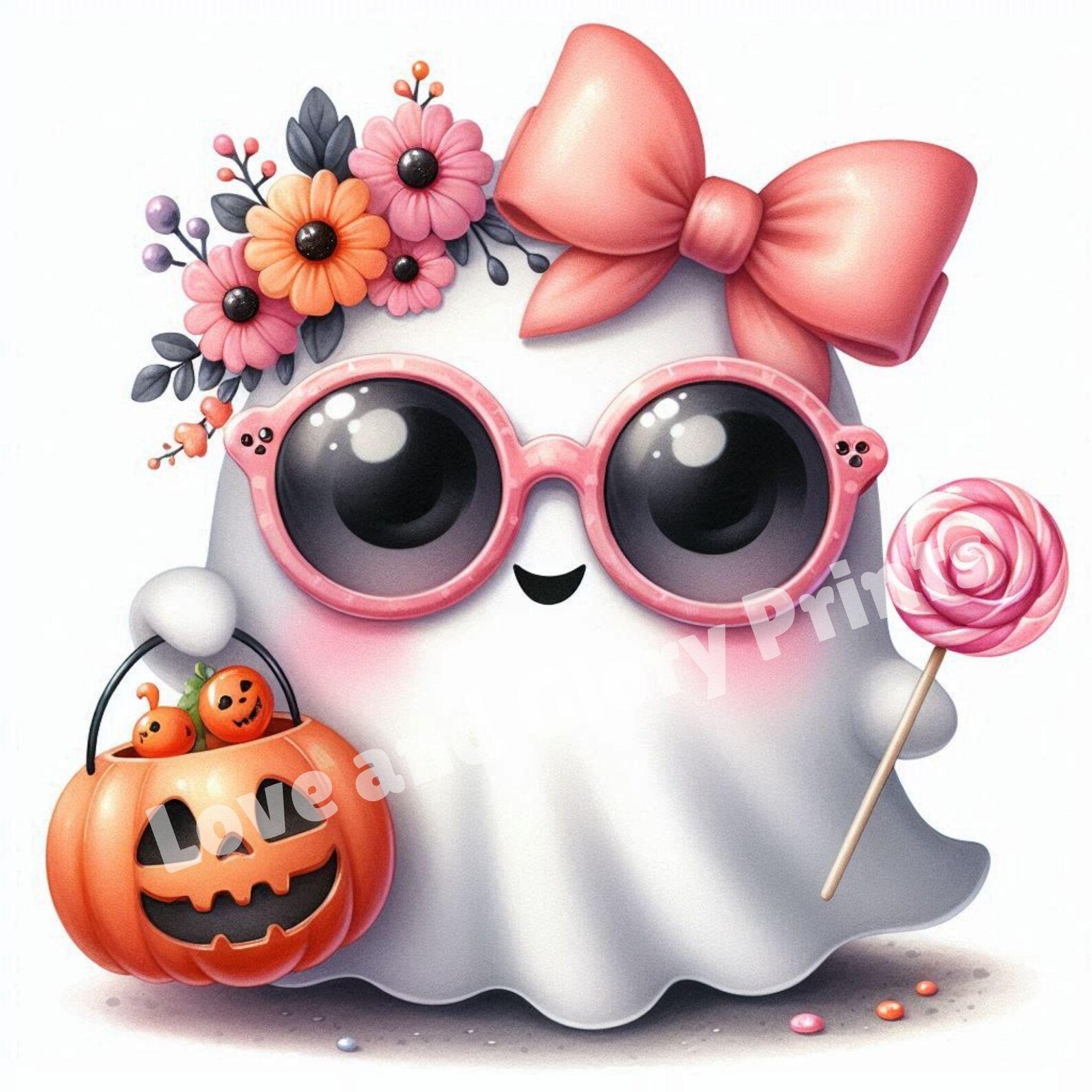 Cute Spooky Pastel Ghost Clipart Set of 10 Jpgs Coquette Halloween ...
