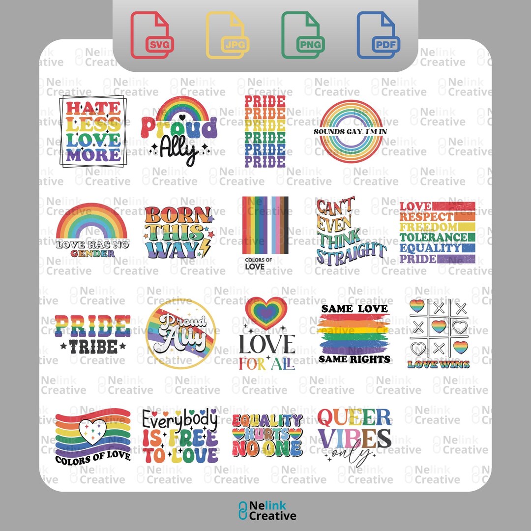 LGBTQIA+ Pride Bundle | Pride Month Designs | Rainbow Tribe | Digital ...