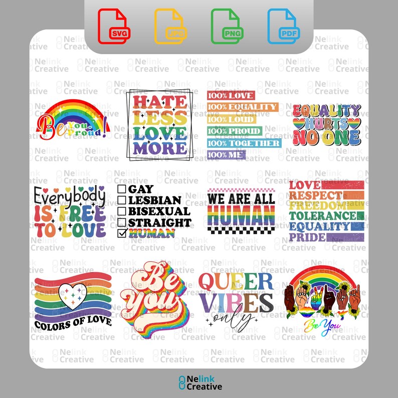 Pride Month Bundle | LGBTQIA+ Designs | Rainbow Quotes | Digital ...