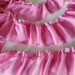 Cute Ruffled Chiffon Trim Hot Pink Color 2 Yards Listing 2.5 Inch Wide ...