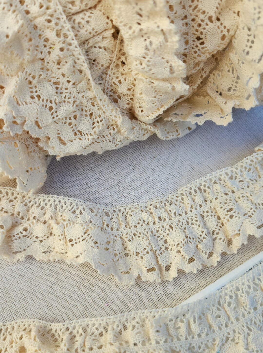 Ivory Color Stretch Lace Trim Sewing Embellishment, 1 Yard 1.4 Inch ...