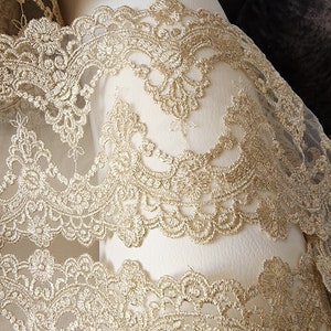 Very Cute Gold Color Lace 1 Yard Listing 5 Inch Wide /metalic Lace / - Etsy