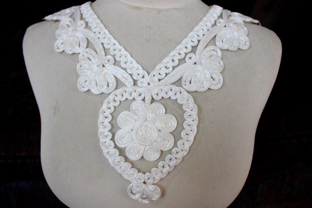 White Color Fancy Applique Trim /sewing Trim for Dress Top Costume ...
