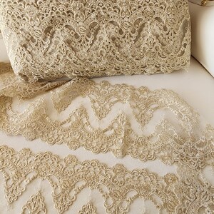 Very Cute Gold Color Lace 1 Yard Listing 5 Inch Wide /metalic Lace / - Etsy