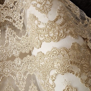 Very Cute Gold Color Lace 1 Yard Listing 5 Inch Wide /metalic Lace / - Etsy