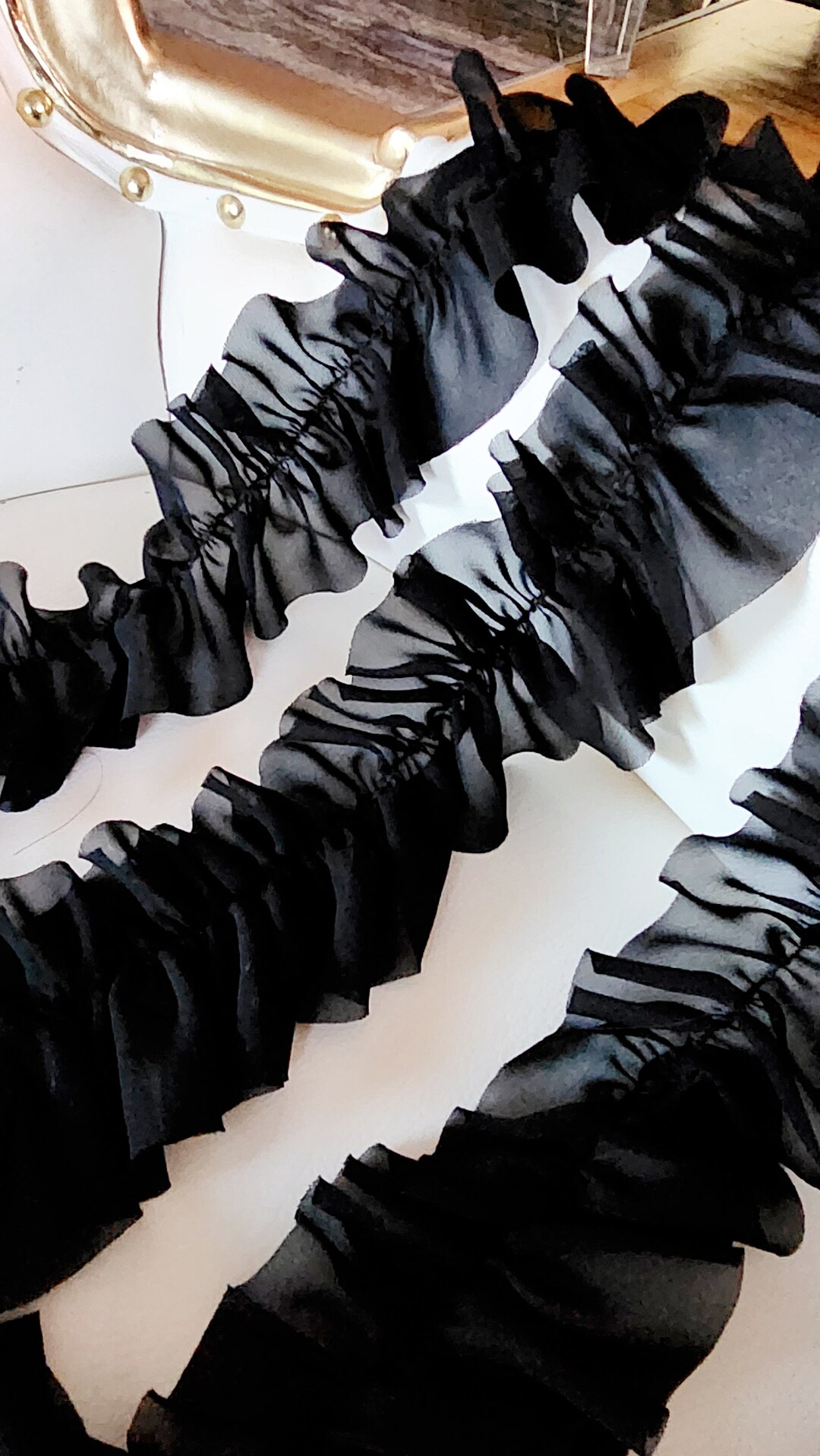 Cute Chiffon Ruffled Trim Black Color 2 Yards Listing. 2.5 Inch Wide - Etsy