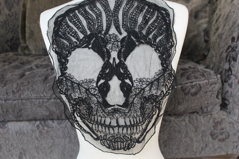 Cute Embroidered Skull Applique Black Color 1 Pieces Listing - Etsy