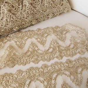 Very Cute Gold Color Lace 1 Yard Listing 5 Inch Wide /metalic Lace / - Etsy