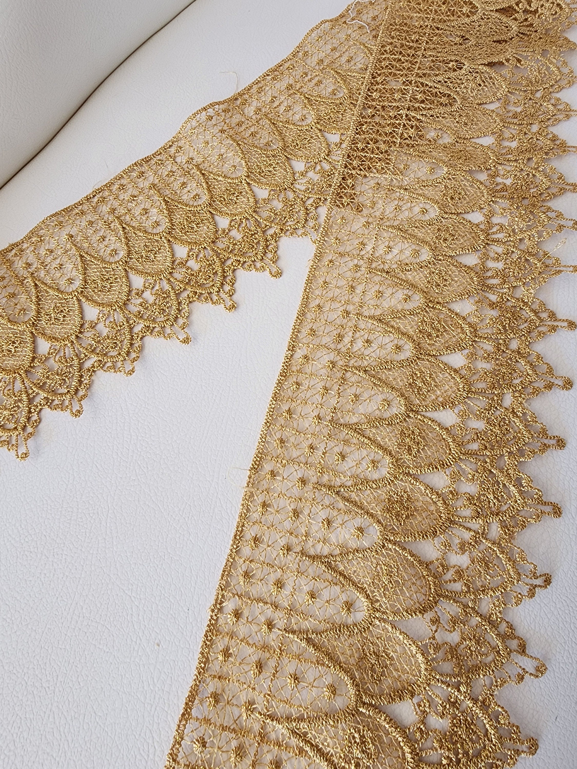 Very Cute Gold Color Lace 1 Yard Listing 4 Inch Wide /metalic Lace / - Etsy