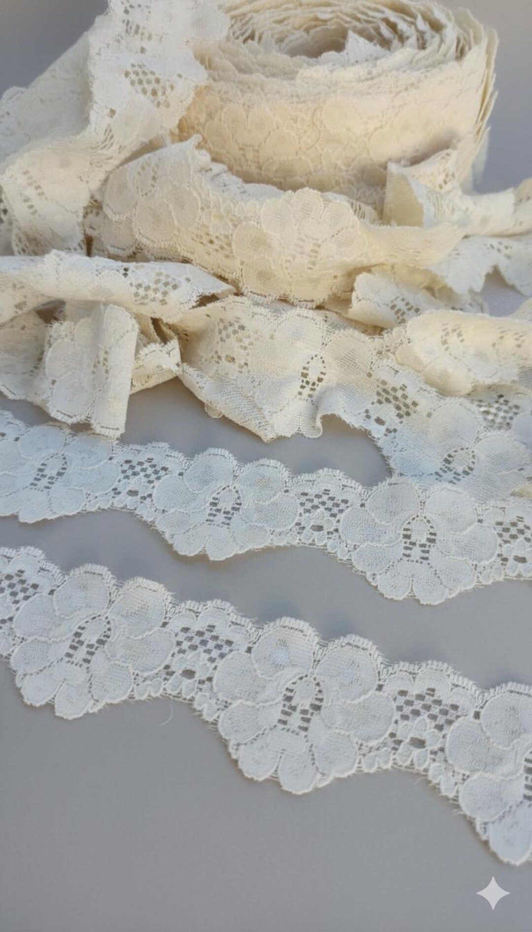 3 Yard Listing Stretch Lace Trim – 1 Inch Wide | Soft Elastic Lace ...