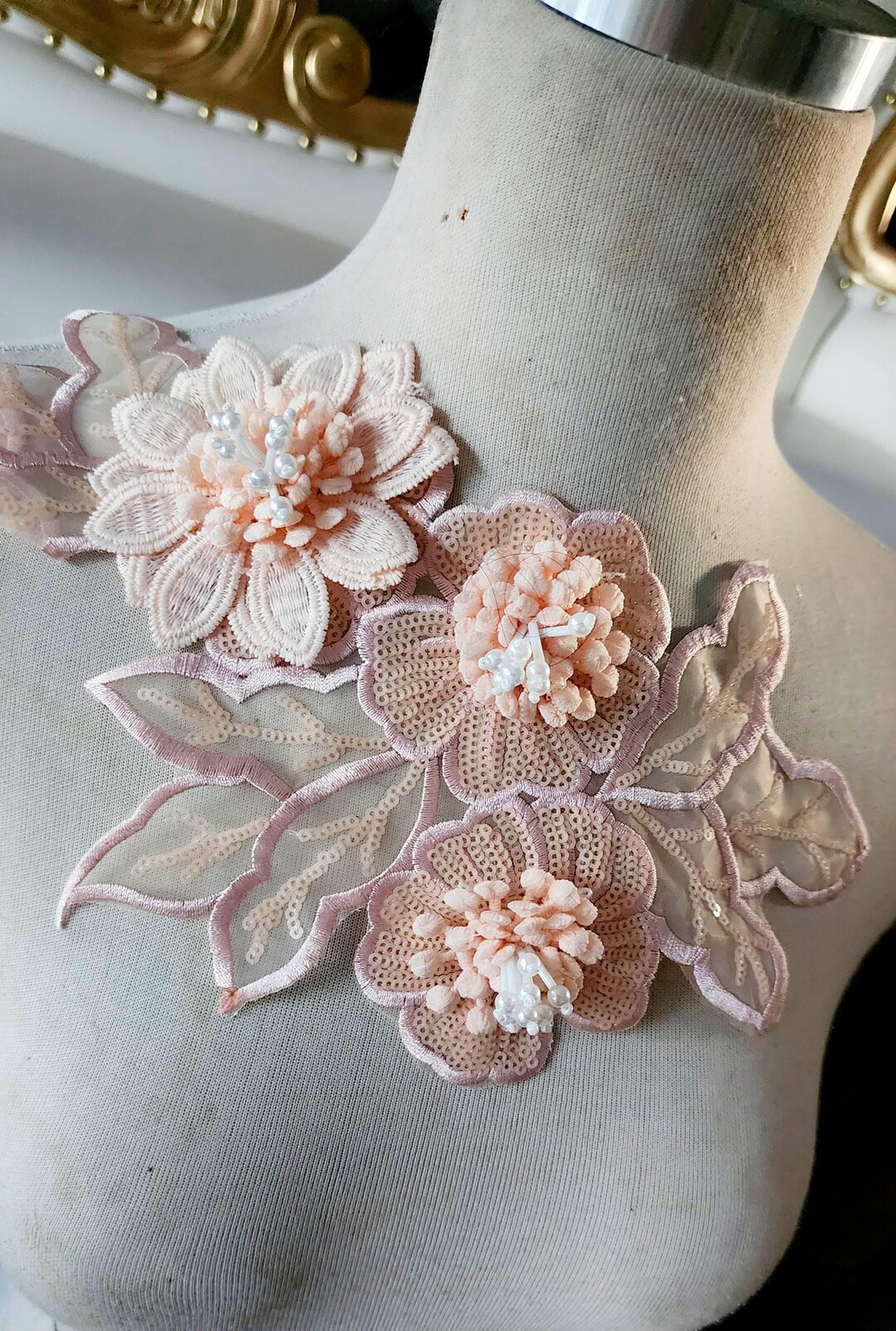 Sewing Applique Trim /cute Beaded Flower Applique Trim / Sewing ...
