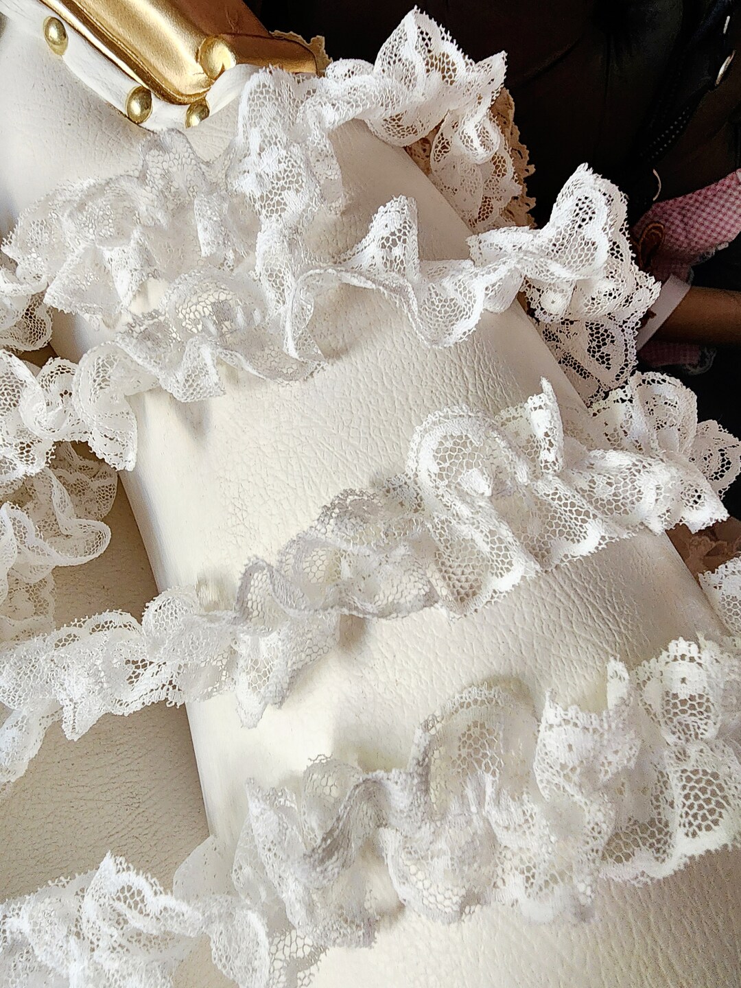 Sewing Trim /cute Ruffled Trim White Color 1 Yards Listing 1 Inch Wide ...