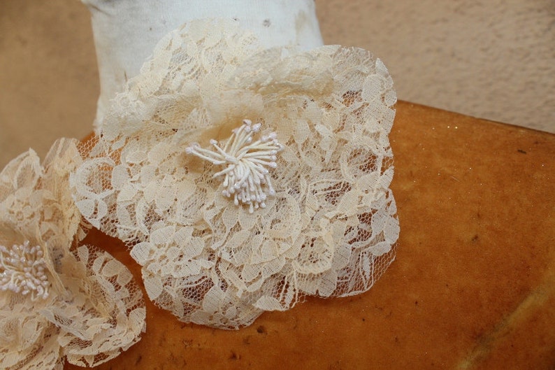 Cute Ivory Color Lace Flower 2 Pieces Listing - Etsy