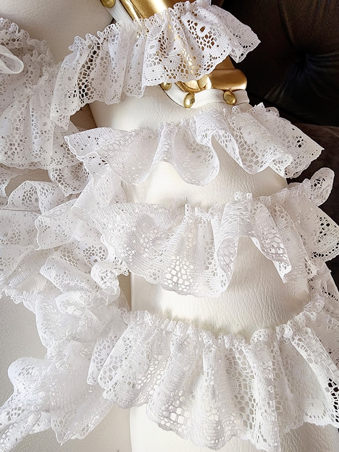 Sewing Trim /cute Ruffled Trim White Color 1 Yards Listing 2 Inch Wide ...