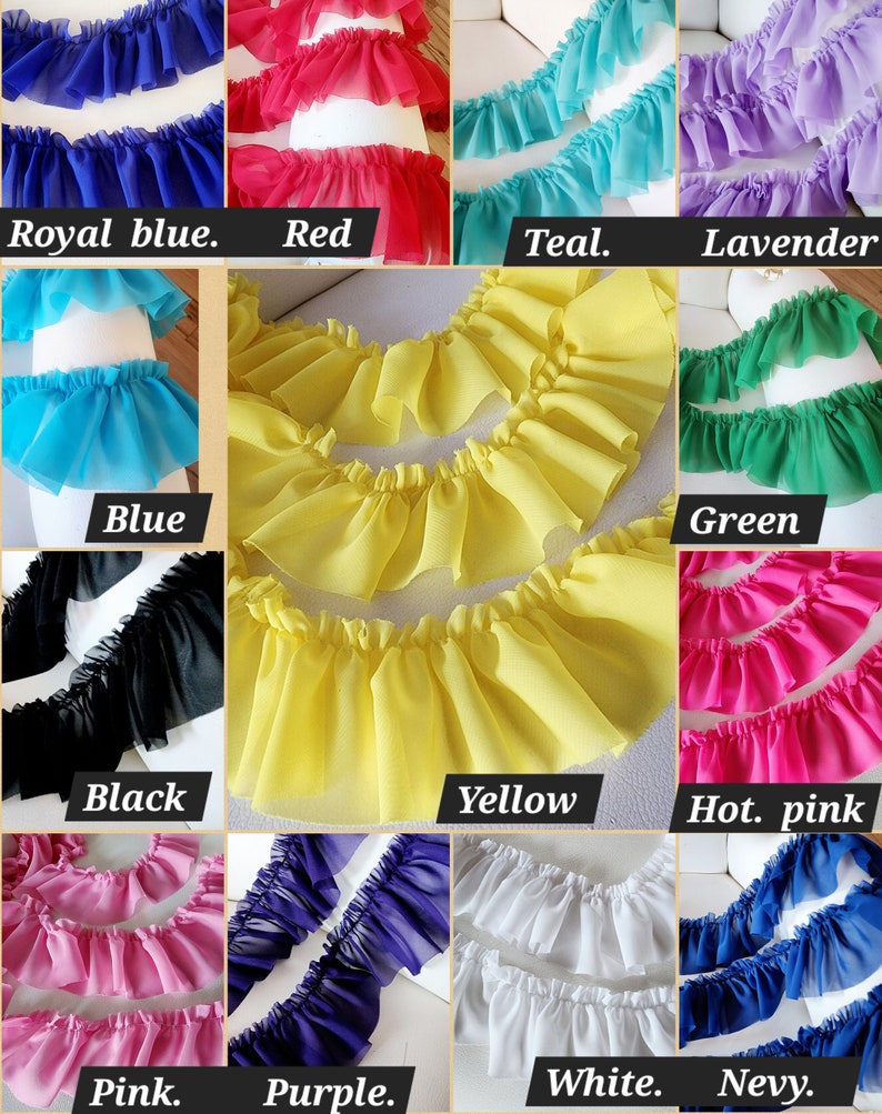 Royal Blue Chiffon Ruffle Trim, 2.5 Inch, 2 Yards - Etsy