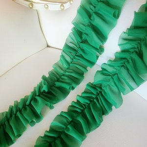 Cute Ruffle Chiffon Trim Green Color 2 Yards Listing 2.5 Inch Wide - Etsy