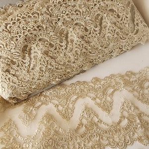 Very Cute Gold Color Lace 1 Yard Listing 5 Inch Wide /metalic Lace / - Etsy