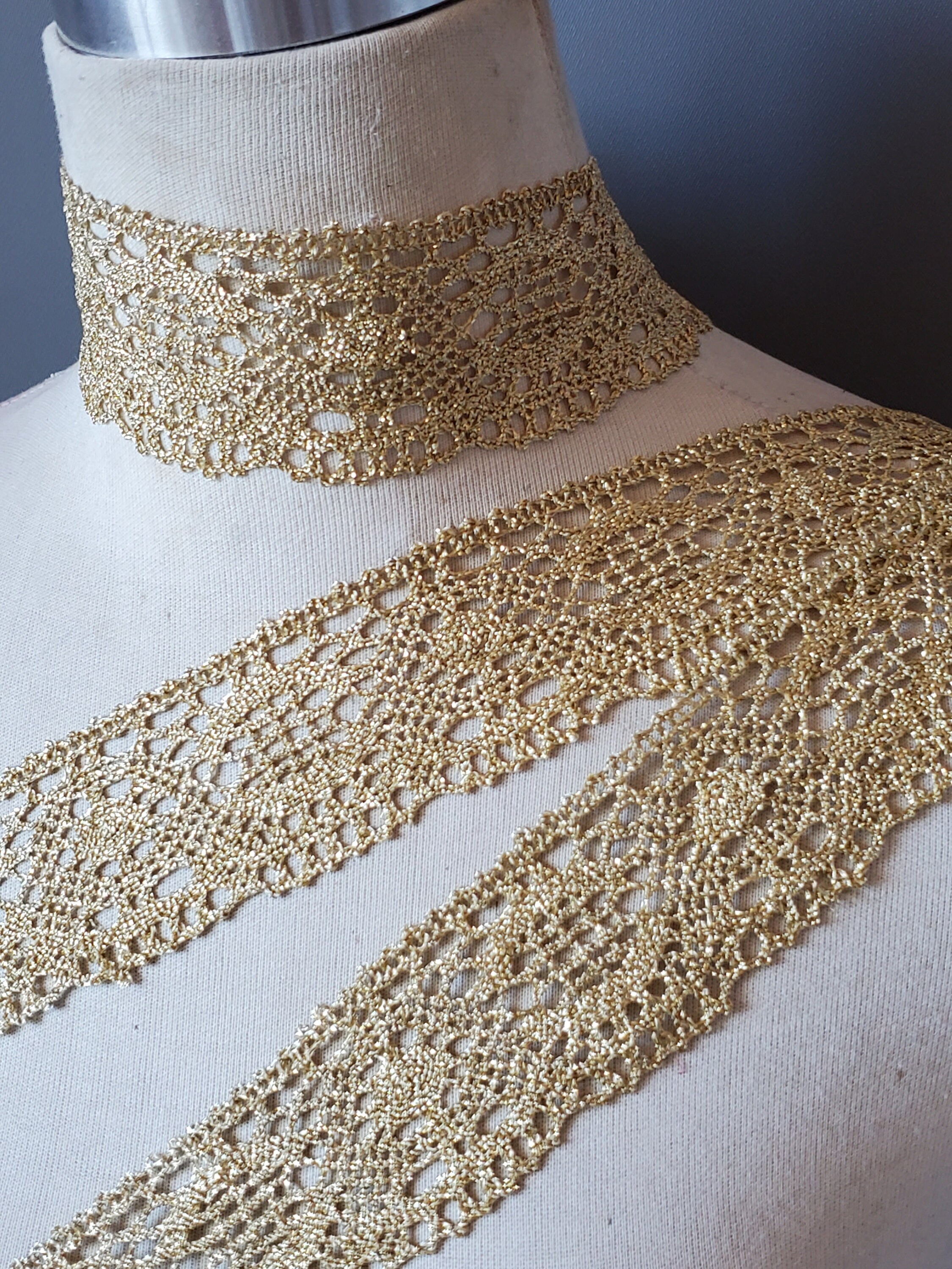 Very cute gold color lace 1 yard listing 2 inch | Etsy