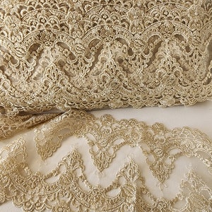 Very Cute Gold Color Lace 1 Yard Listing 5 Inch Wide /metalic Lace / - Etsy