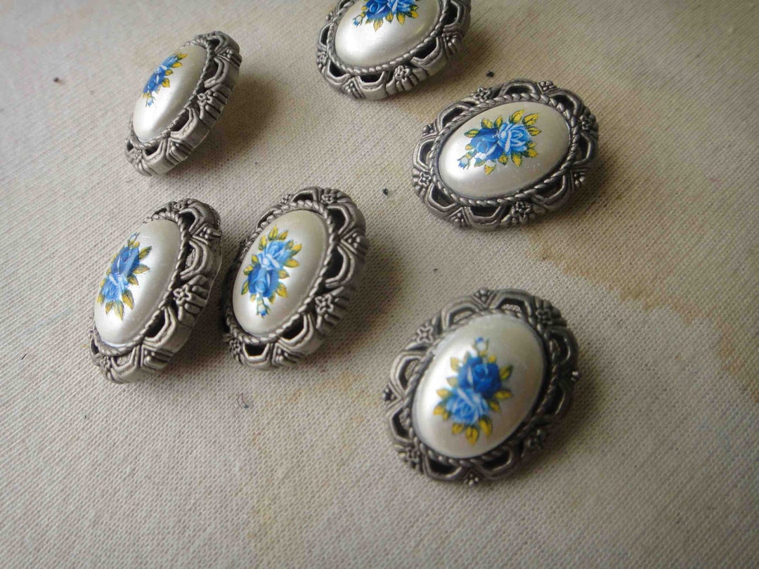 Cute Silver Color Buttons 6 Pieces Listing - Etsy