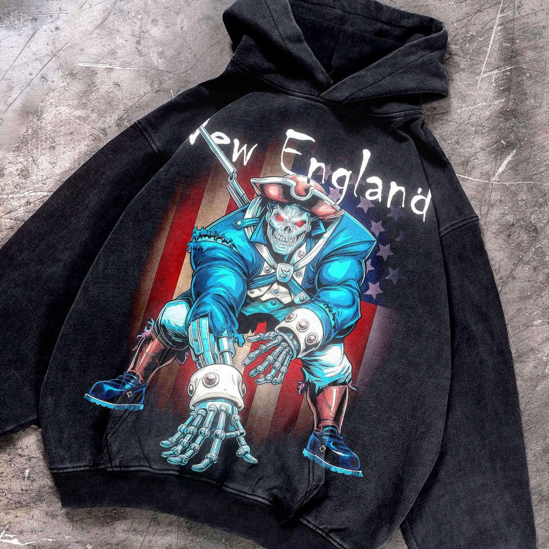 Retro New England Football Washed Faded Hoodie, T-shirt, Vintage ...