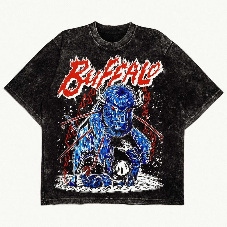 Vintage Buffalo Football Washed Faded Hoodie, T-shirt, Oversized ...