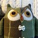 Little Otto Owl, Made From Green and Brown Checkered Upcycled Wool ...