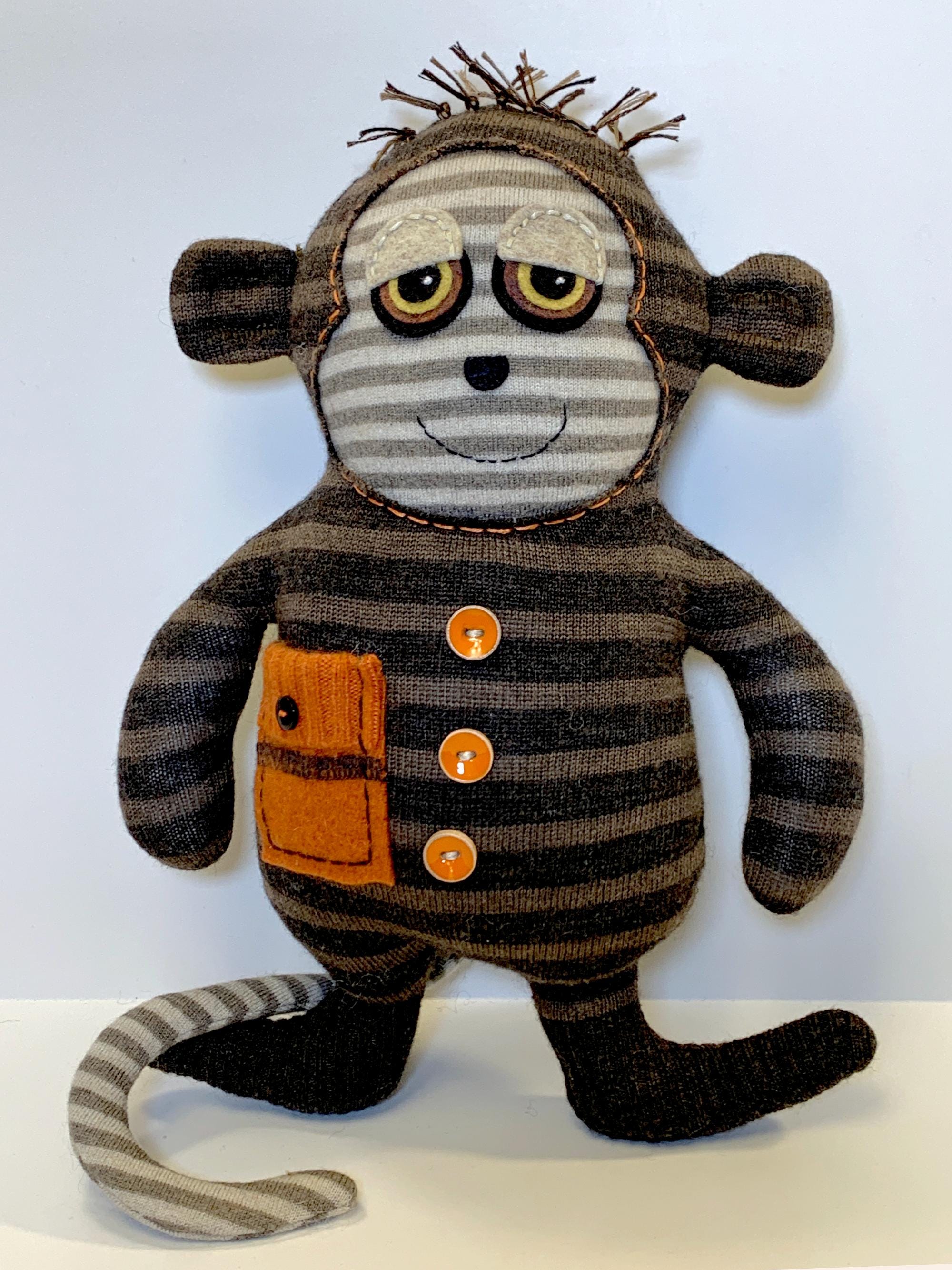 Morgan Monkey, Made From Striped Upcycled Wool Sweaters - Etsy