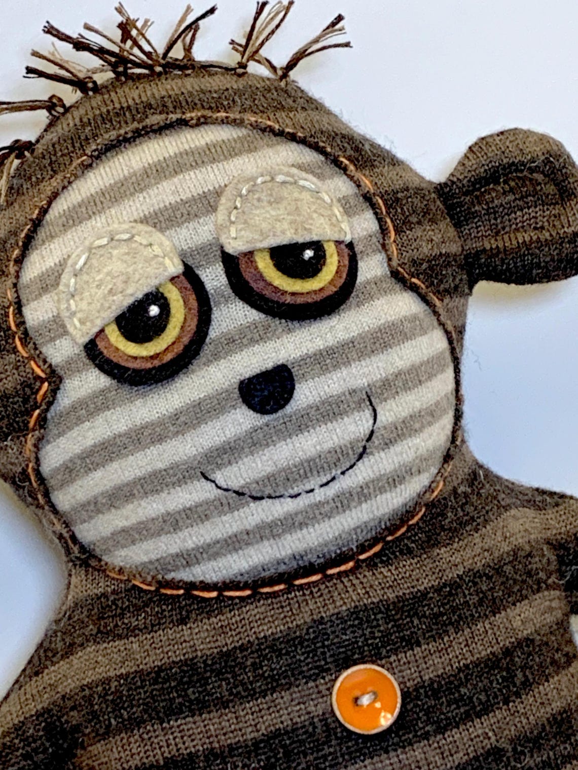 Morgan Monkey, Made From Striped Upcycled Wool Sweaters - Etsy