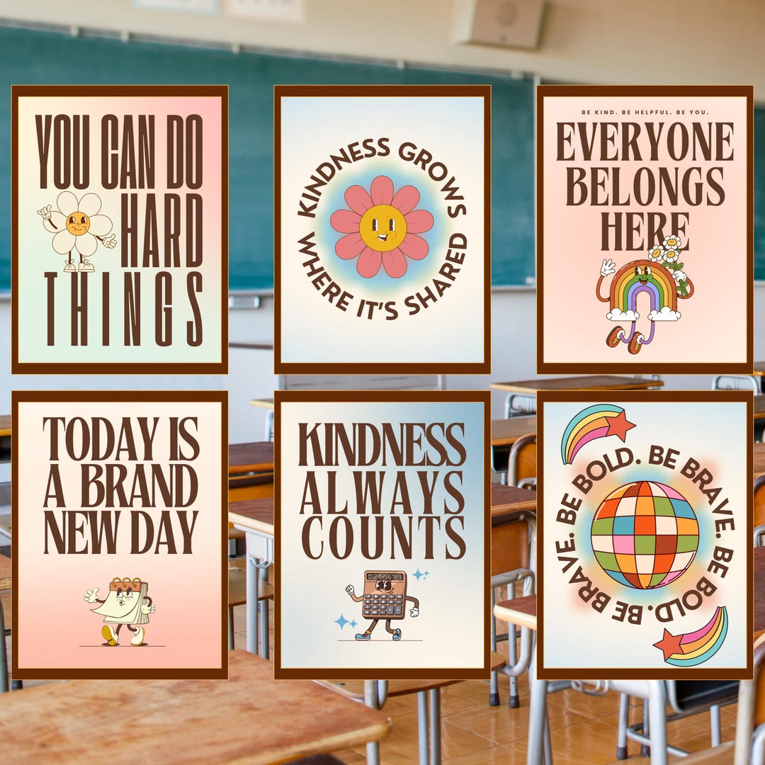 Set of 6 Classroom Posters, Classroom Poster, Elementary School, High ...