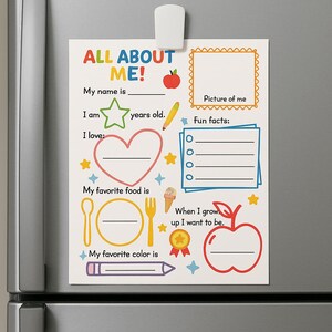 All About Me Printable Worksheet – Fun Back-to-school Activity for Kids ...