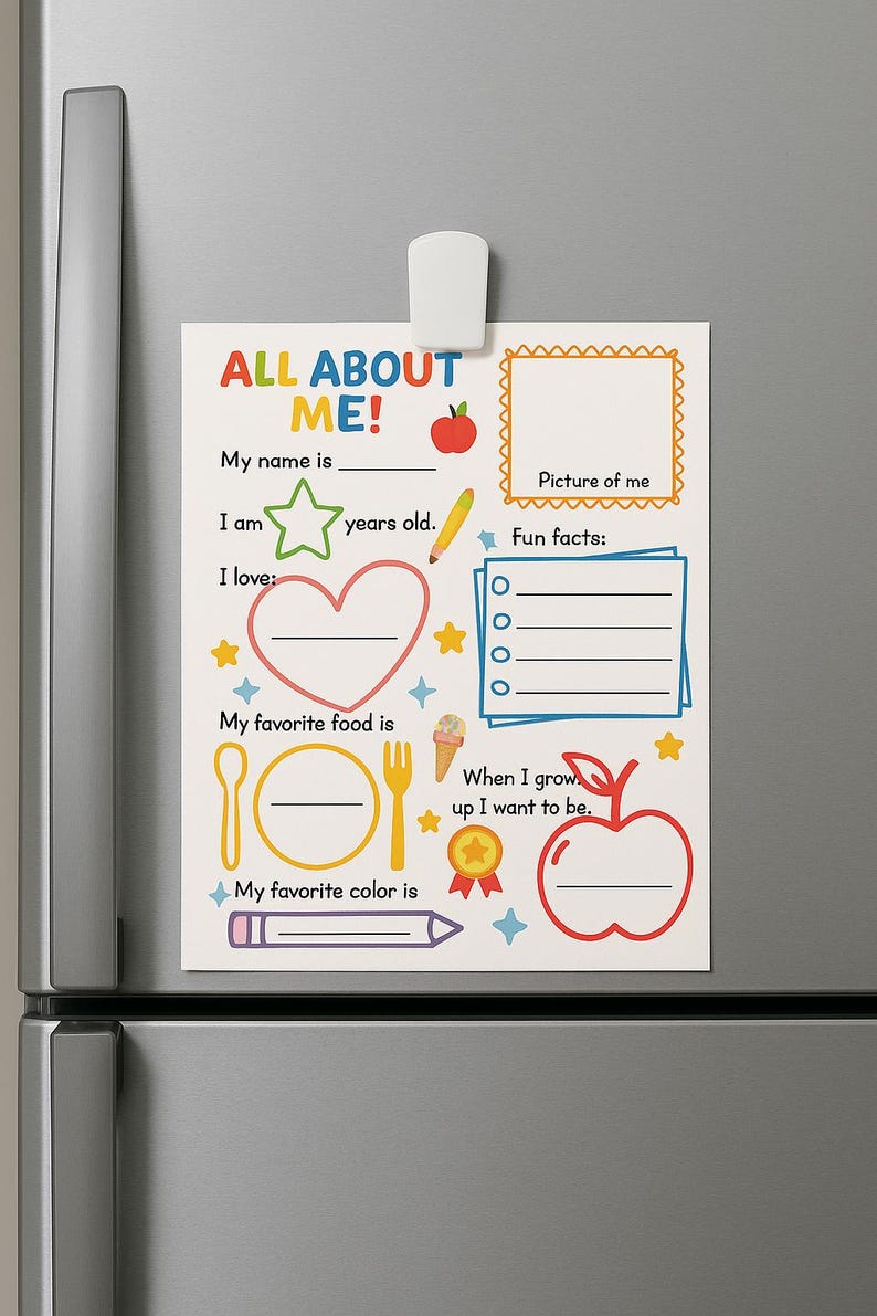 All About Me Printable Worksheet – Fun Back-to-school Activity for Kids ...