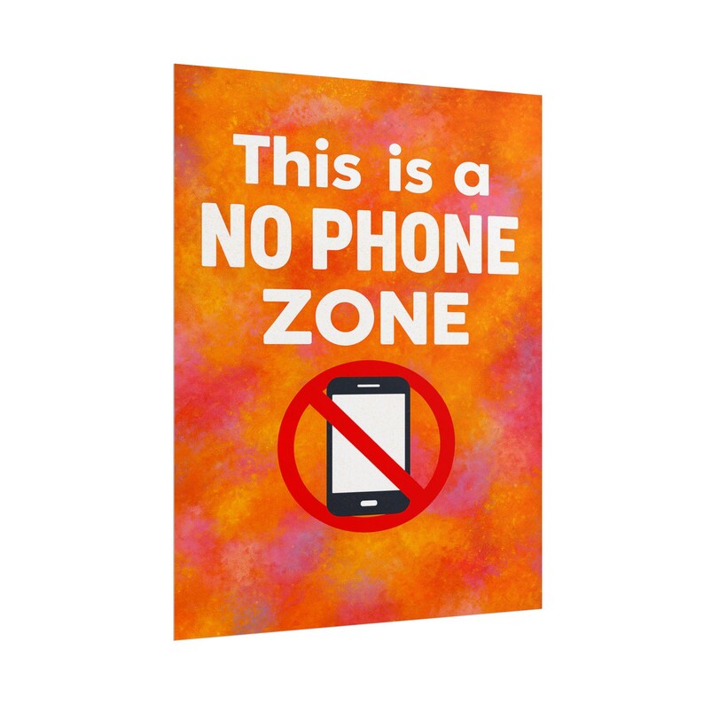 Watercolor No Phone Zone Poster | Printable Classroom Rules Sign ...