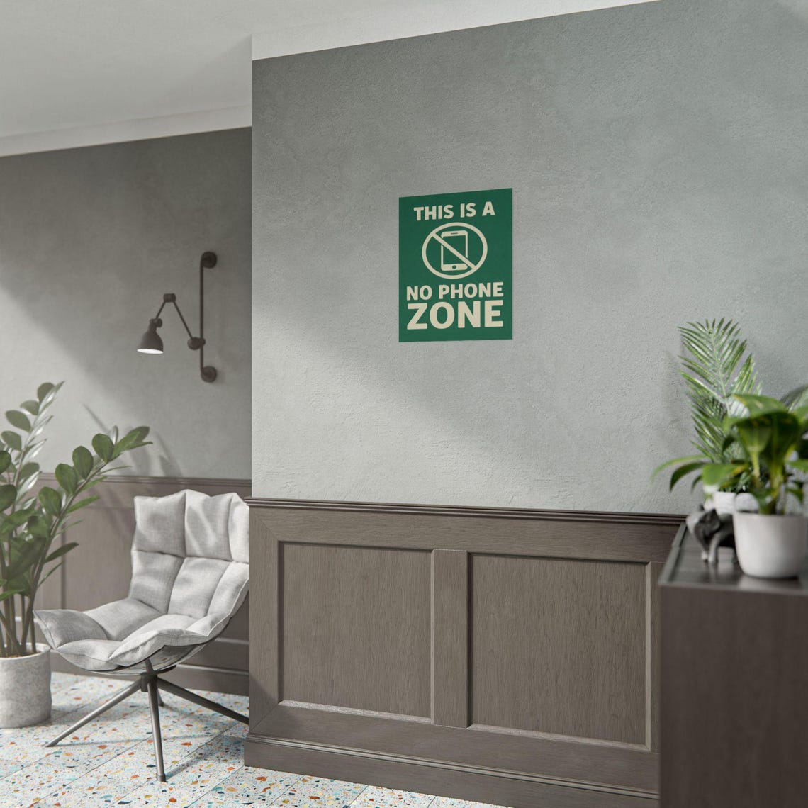 Printable No Phone Zone Classroom Poster – Chalkboard Style School Sign ...