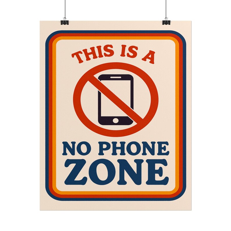 Retro No Phone Zone Poster | Printable Classroom Rules Sign | School ...