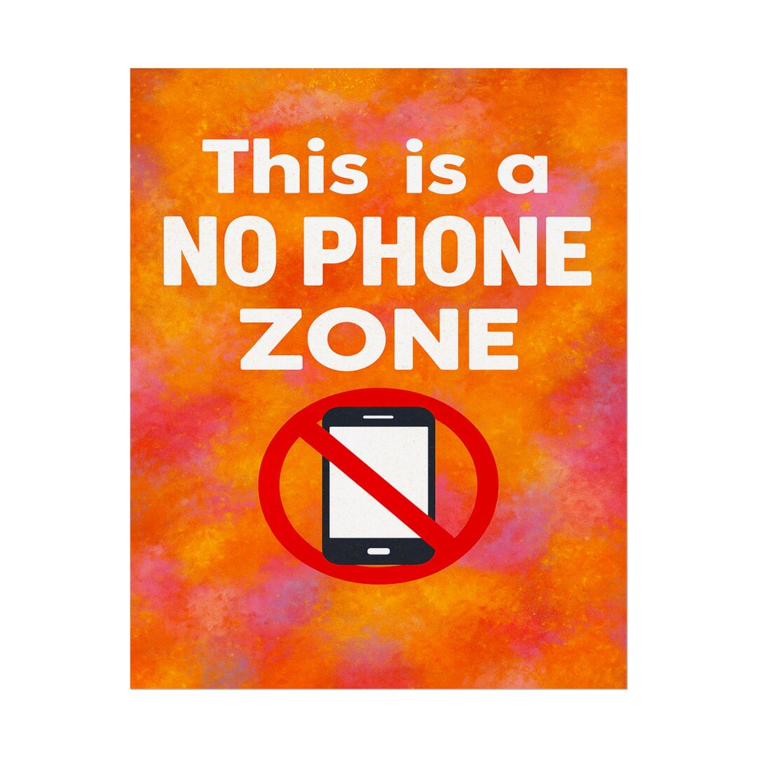 Watercolor No Phone Zone Poster | Printable Classroom Rules Sign ...
