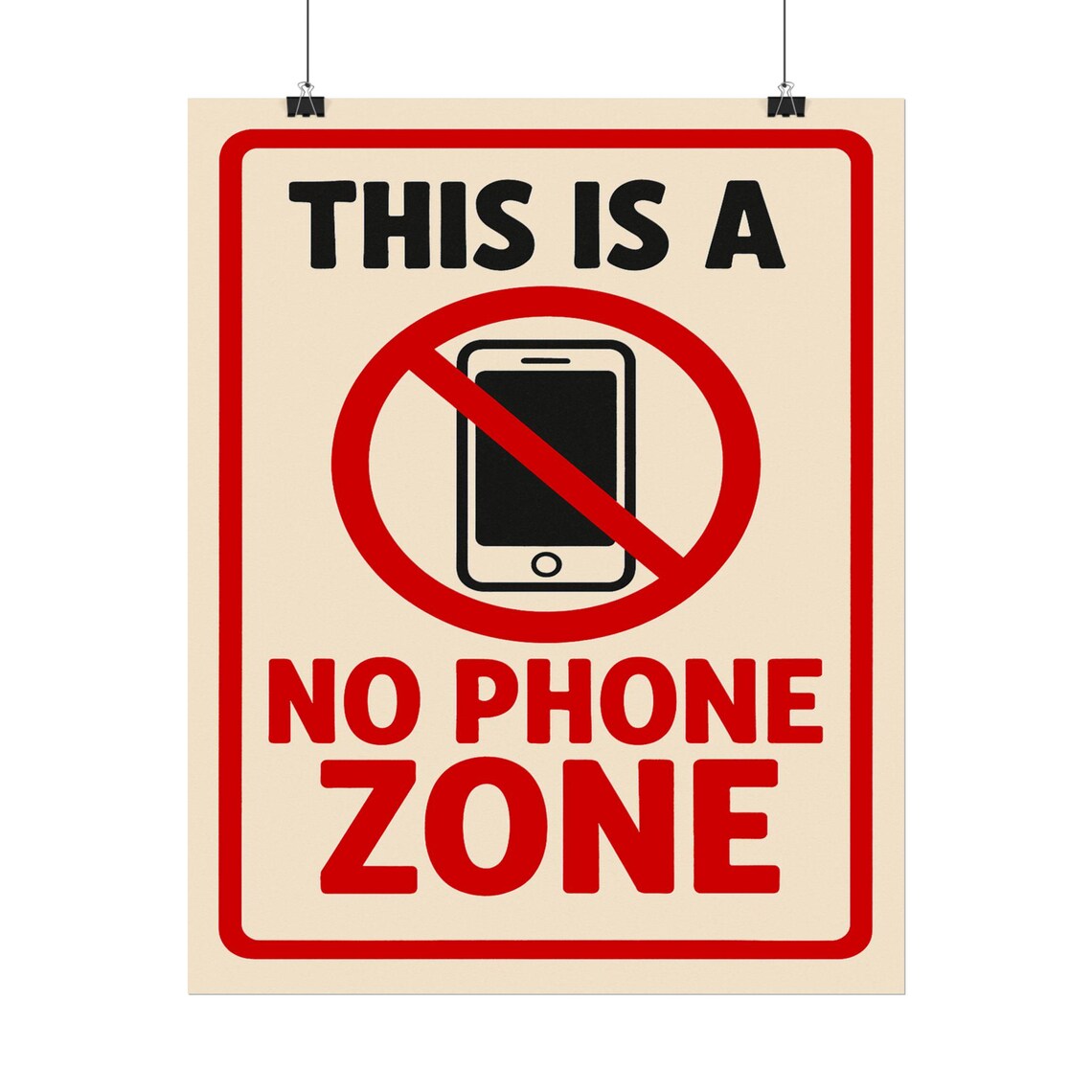 No Phone Zone Poster | Classroom Rules Printable Sign | School Hallway ...