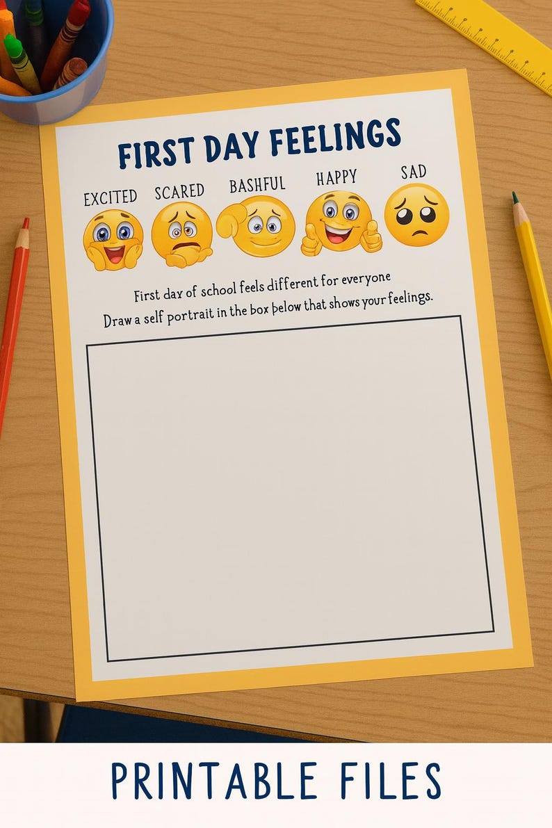 First Day of School Feelings Worksheet – Printable Social Emotional ...
